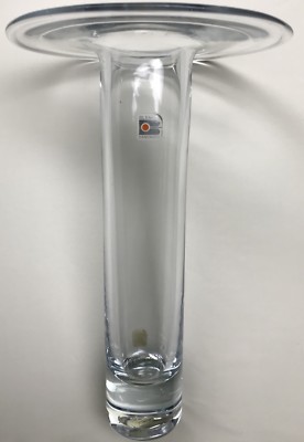 Blenko Glass Wide Collar Flat Top Vase - Crystal #826L | eBay