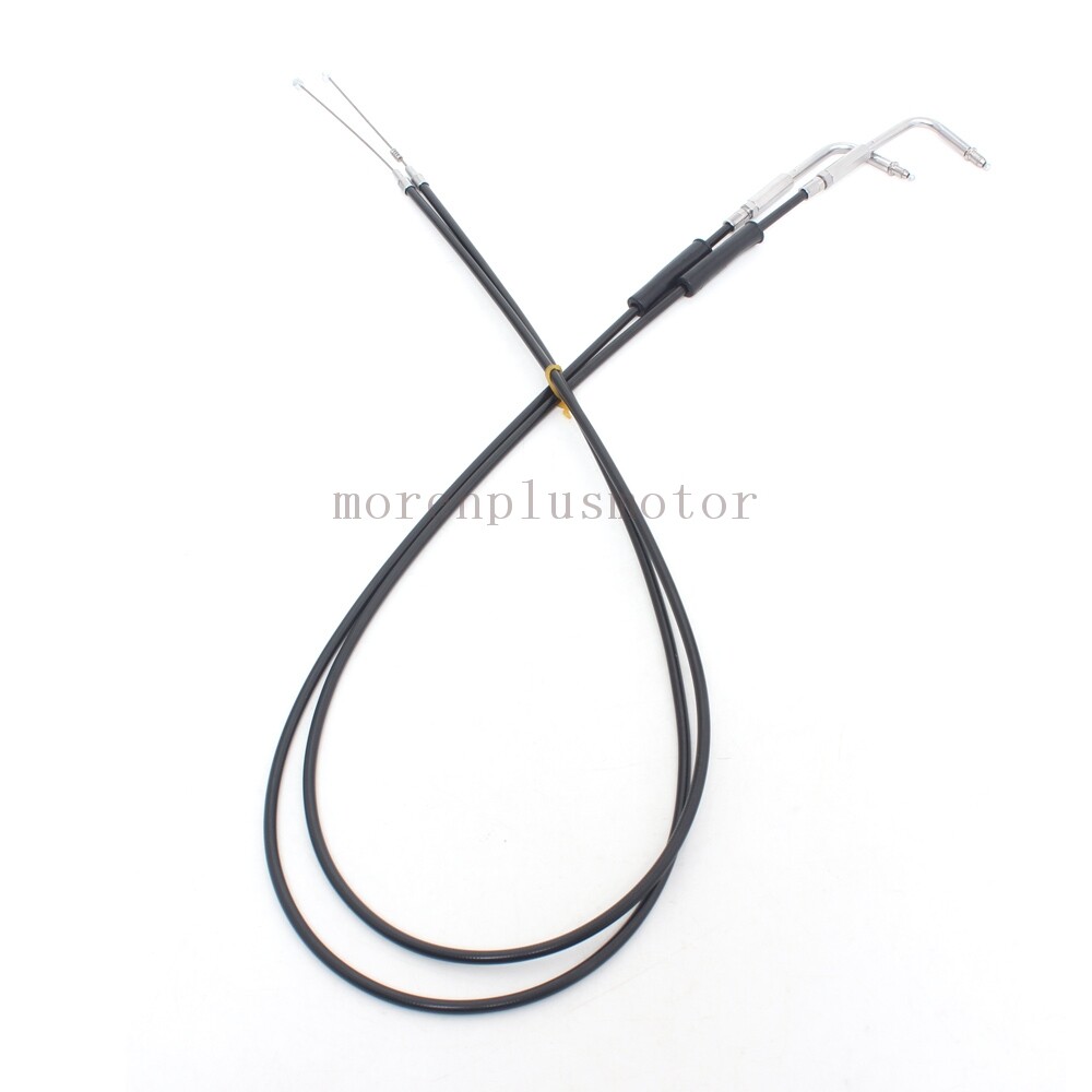 110CM Black Motorcycle Dual Throttle Cable Fit For Harley FLH FLT FXD ...