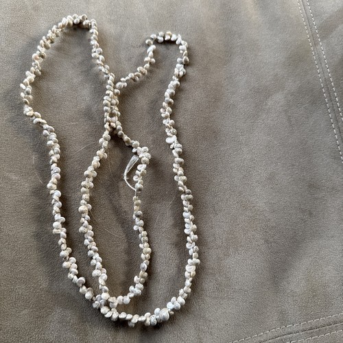 Vintage Iridescent Tiny Seashell Trochus Shell Beaded Necklace 48” | eBay