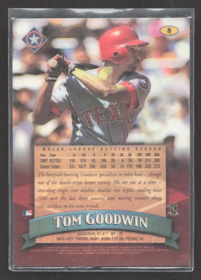 1998 Finest Tom Goodwin Refractor #8 Texas Rangers | eBay