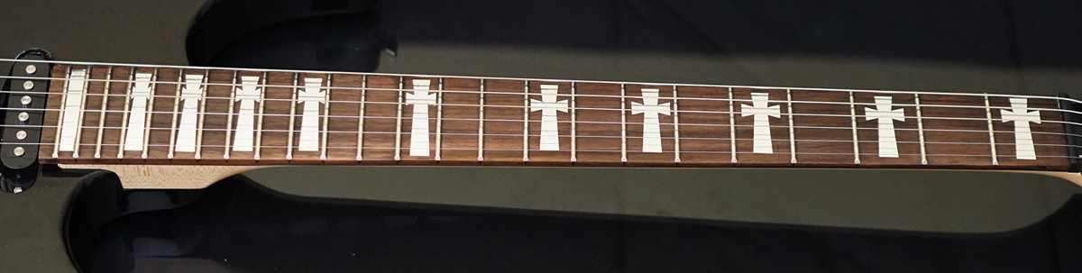 Tony Iommi Cross CHROME DOTBUSTER Fretboard Marker Inlay Decals for ANY ...