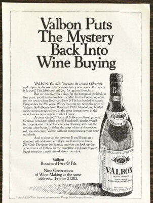 1981 Bouchard Pere & Fils Valbon Wines PRINT AD Nine Generations of ...