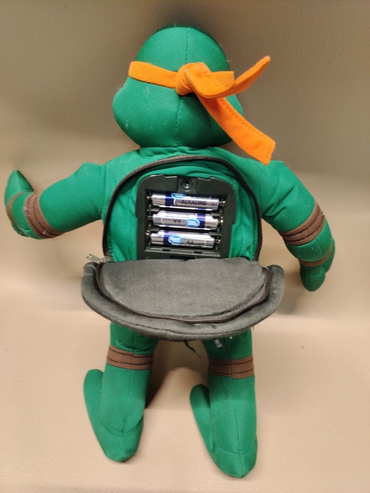 TMNT Michelangelo Large 15'' Ninja Turtles Toy Plush Doll Yell+Fight ...