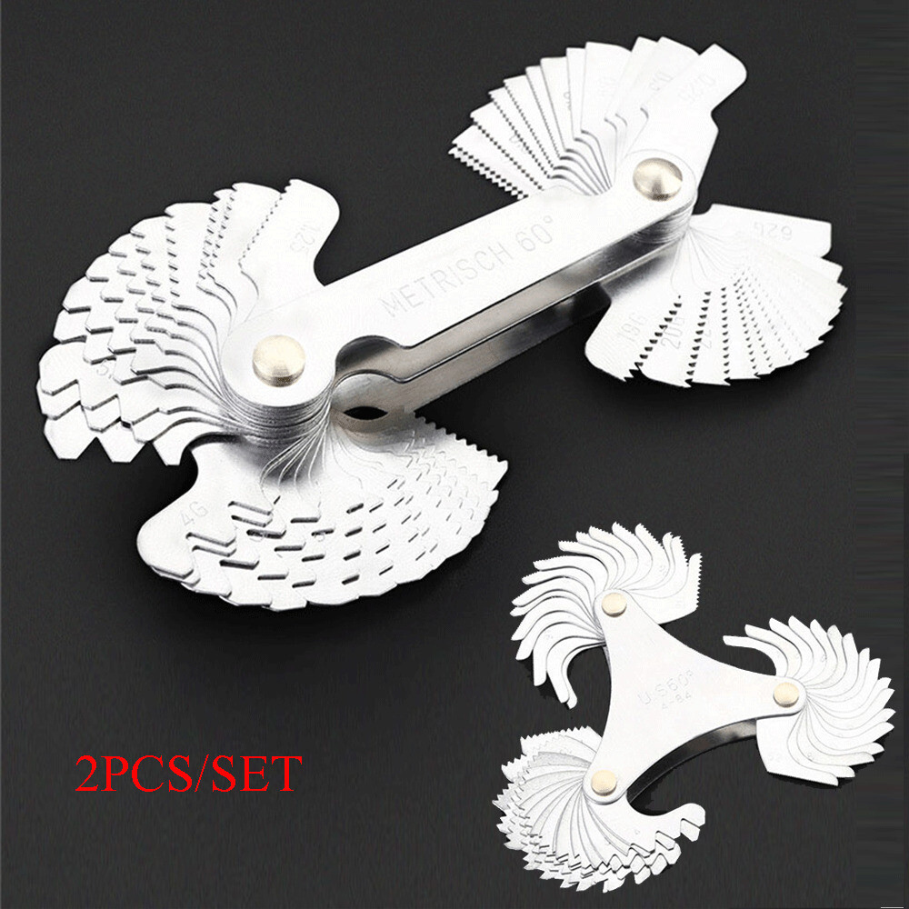 Thread Pitch Gauge Screw Caliper Gage Measuring Set Metric & Inch ...