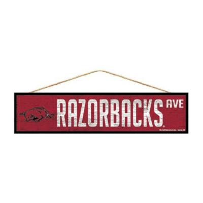 Arkansas Razorbacks 4"x17" Wood Sign Avenue Design [NEW] Street Banner ...