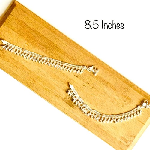 Handmade Pure Silver / Chandi Anklet Pair, Jhanjhar Indian Payal 8.5 ...