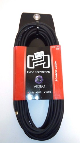 Hosa SVC-125AU 25FT 4-Pin S-Video Male to Male Gold Contacts Cable (7. ...
