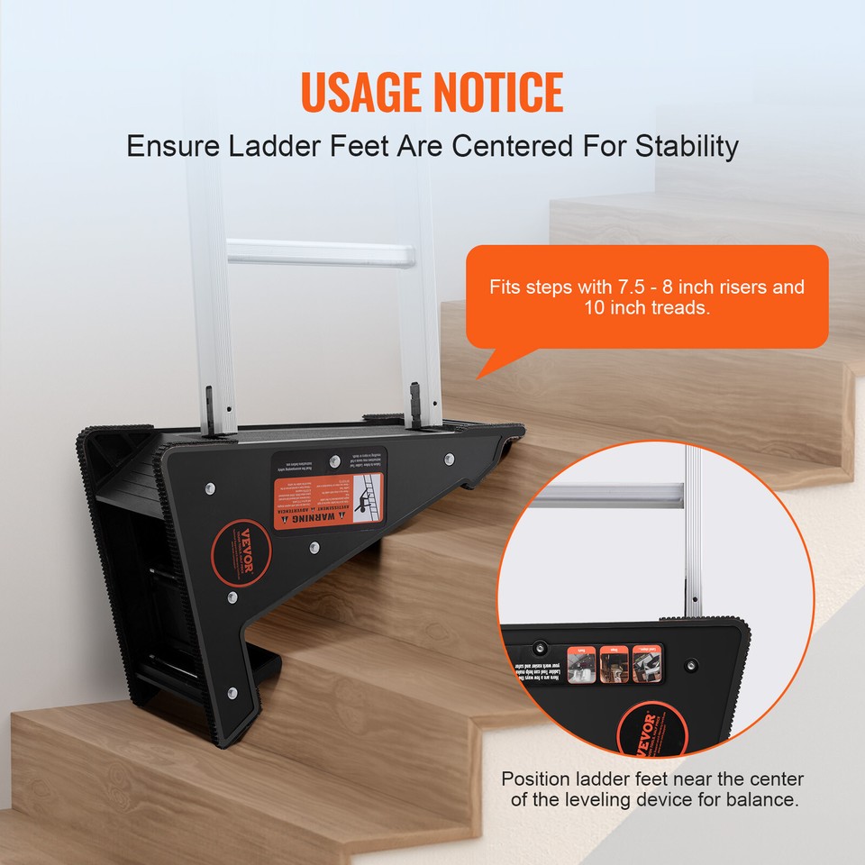 Ladder Levler 380lbs Load PP Leveling Tool with Storage for Uneven ...