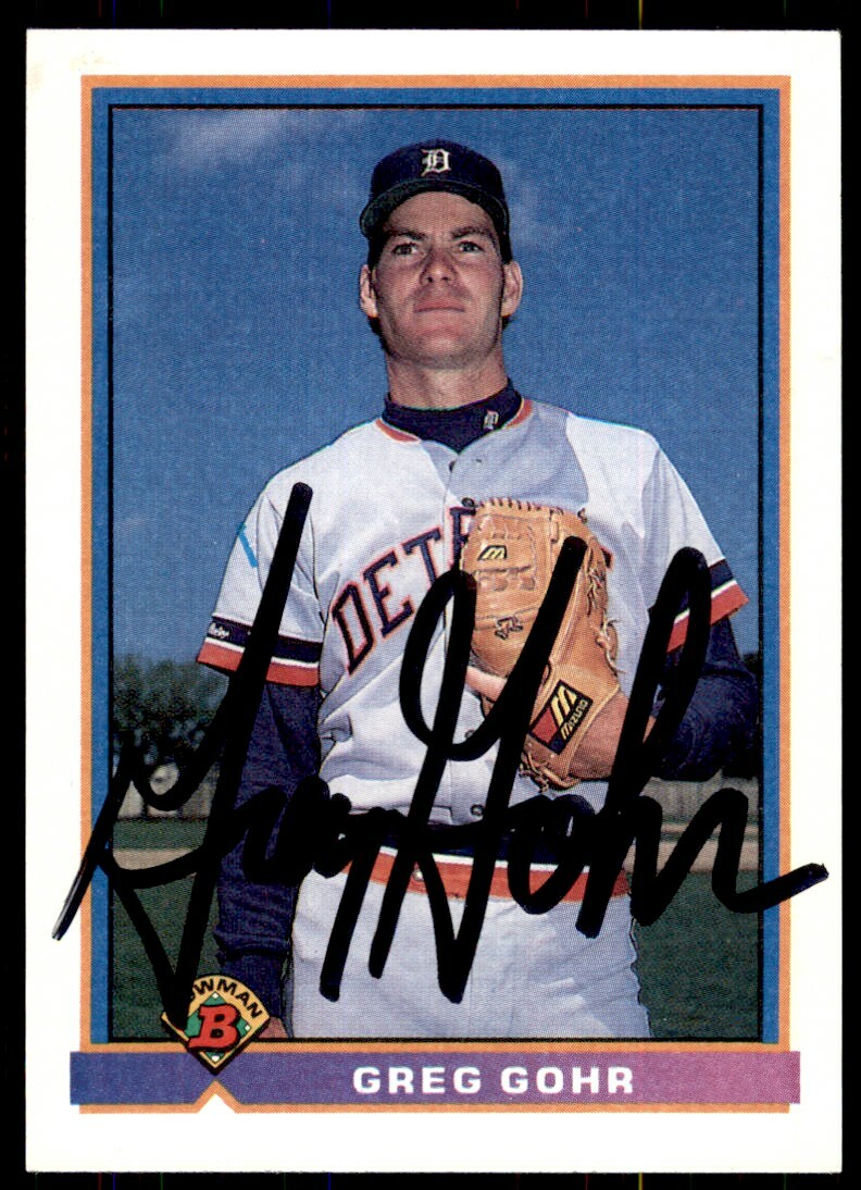 1991 BOWMAN GREG GOHR ROOKIE AUTO DETROIT TIGERS #142 | eBay