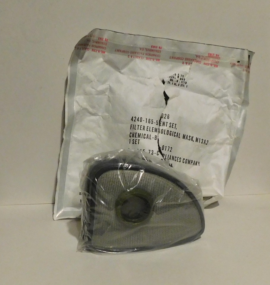 US Military Chemical Biological Gas Mask Respirator M13A2 Filter ...