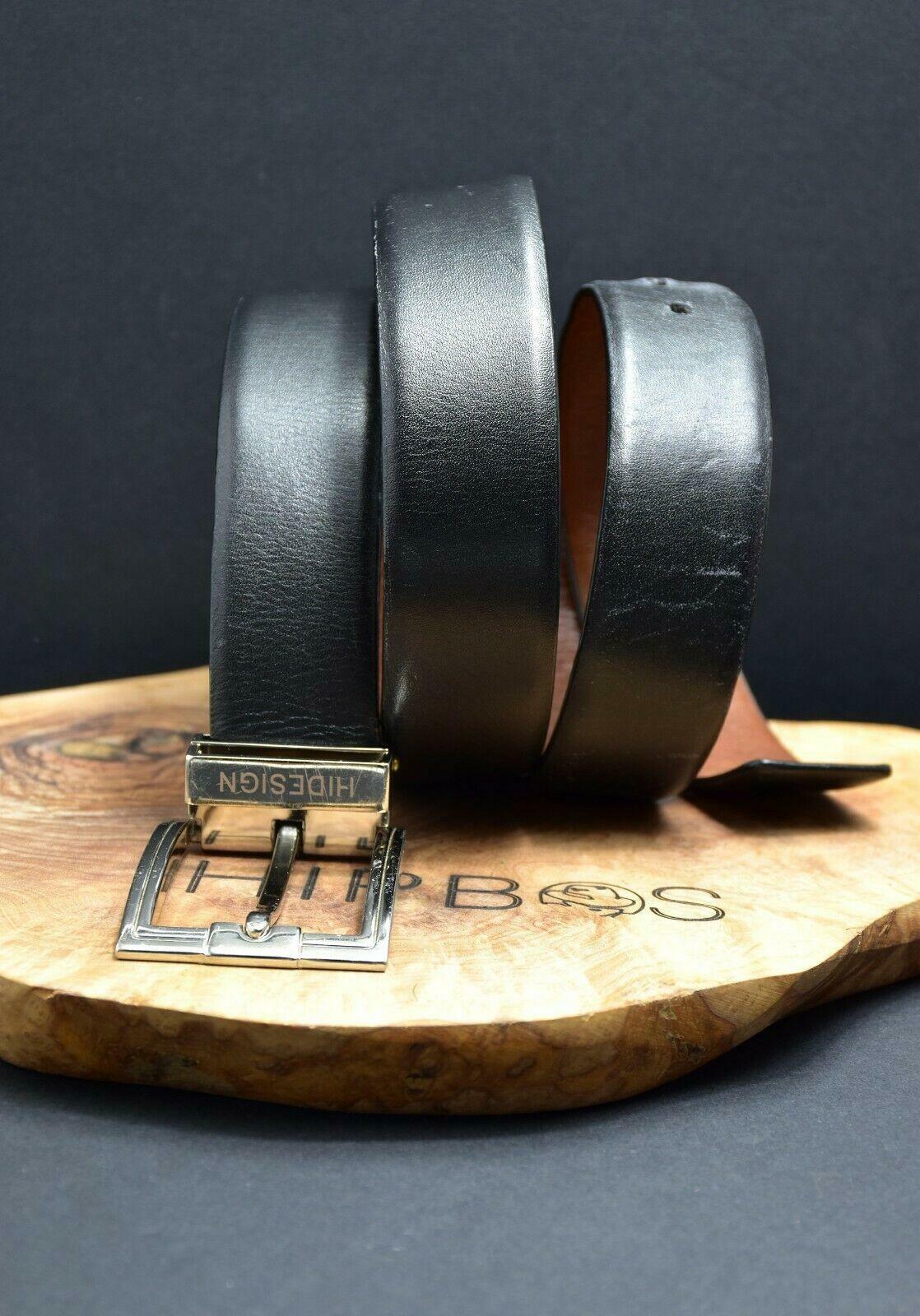 Hidesign Classic Reversible Mens Leather Belt Black B… - Gem