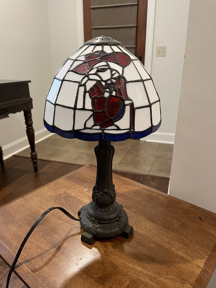 Vintage Colonel Rebel Stained Glass Lamp - Ole Miss - Lamp Works With ...