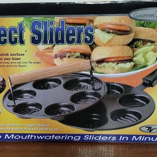 Hamburger Frying Pan SLIDER MAKER 6 BURGERS Press DOUBLE SIDE Cooking ...