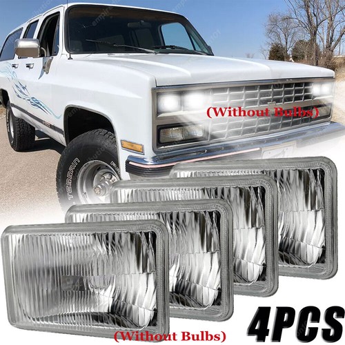 4pcs 4x6" GLASS LED Headlight Housings For Chevrolet R2500 Suburban ...