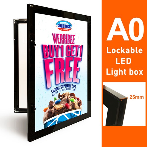 A0 Outdoor Lockable & Waterproof LED Light Box | eBay