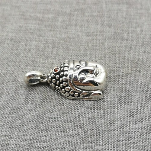 925 Sterling Silver Buddha Statue Pendant w/ Zircon for Buddhism ...