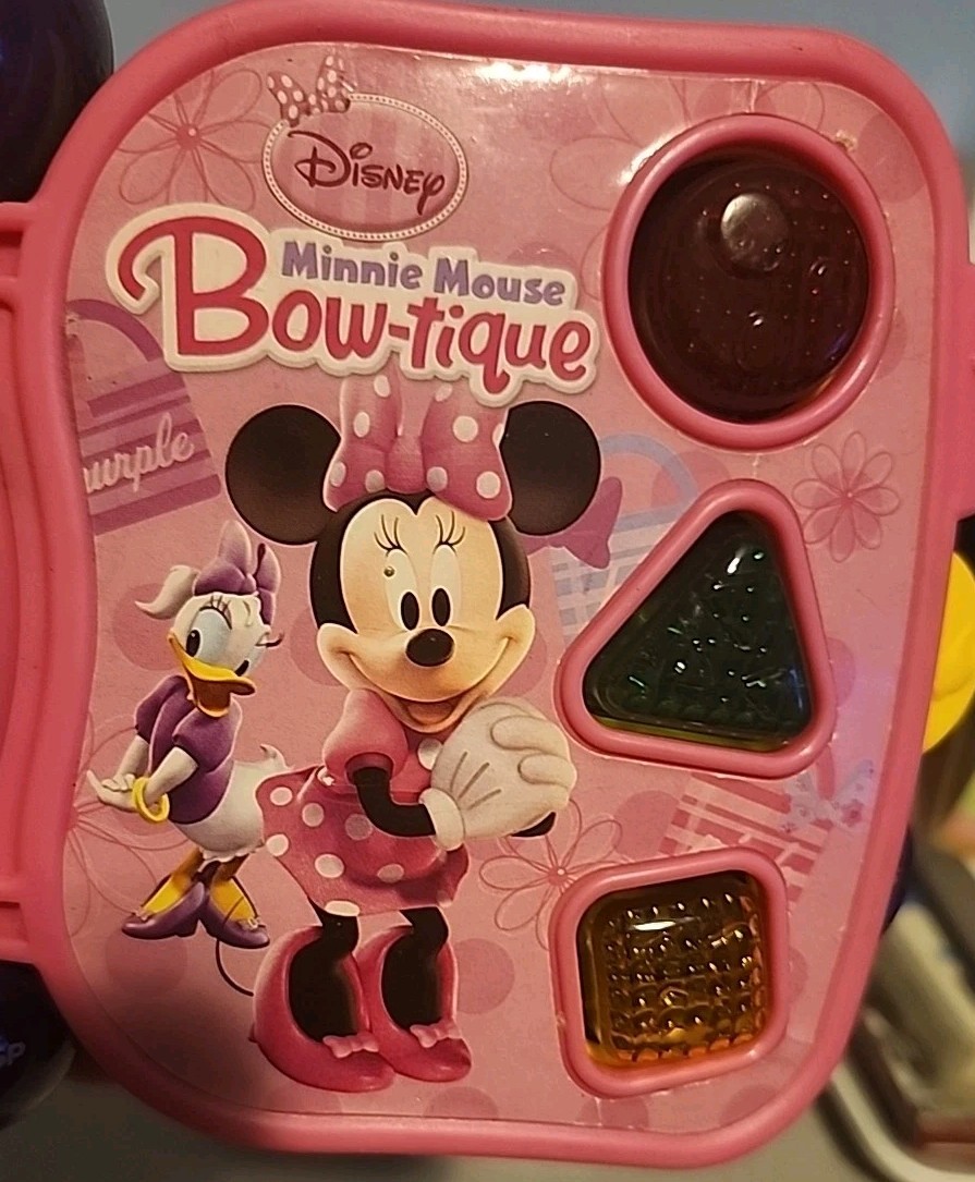 Disney MINNIE MOUSE BOW-TIQUE 6" Electronic Book Toy Lights Talks Eng ...