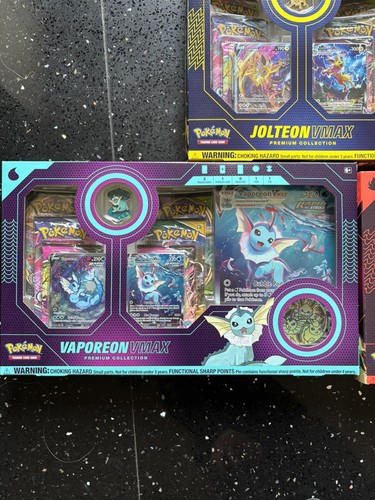 Set of 3 VMAX Premium Box Flareon Jolteon Vaporeon Factory Sealed ...