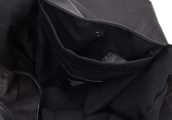Yohji Yamamoto discord Wool Gabardine Reversible Leather Tote Bag Black ...