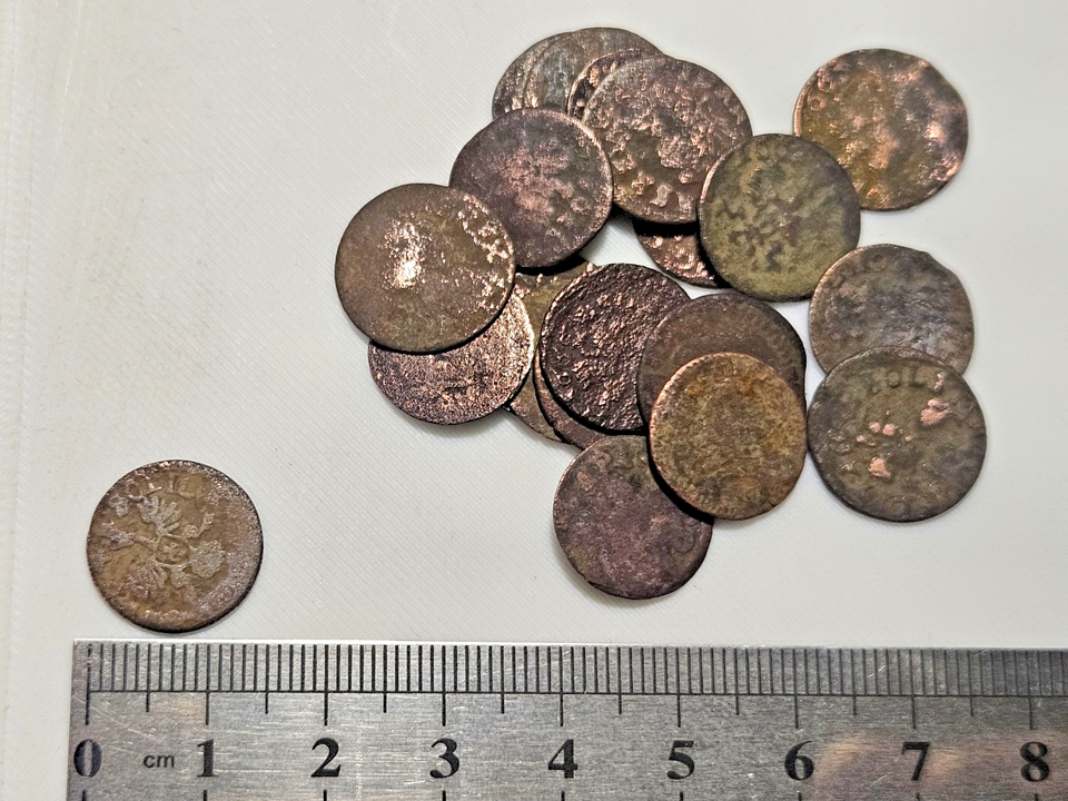 Solidus copper 1660-66 John ll Casimir Lithuania Poland cleaned 1 coin ...