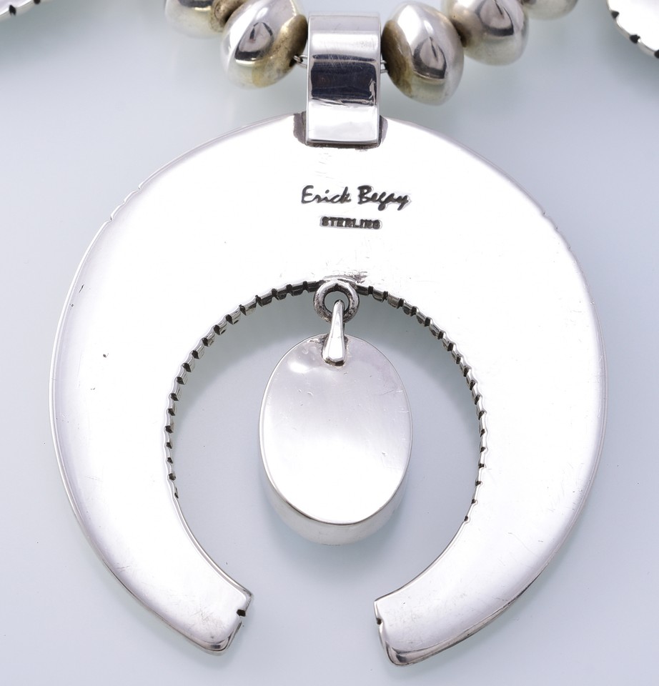 Golden Hills Turquoise Navajo Squash Blossom Necklace by Erick Begay ...