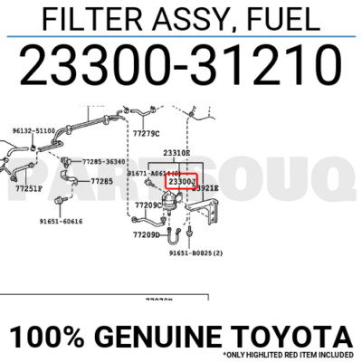 2330031210 Genuine Toyota FILTER ASSY, FUEL 23300-31210 | eBay