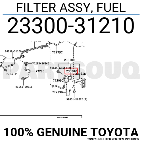 2330031210 Genuine Toyota FILTER ASSY, FUEL 23300-31210 | eBay