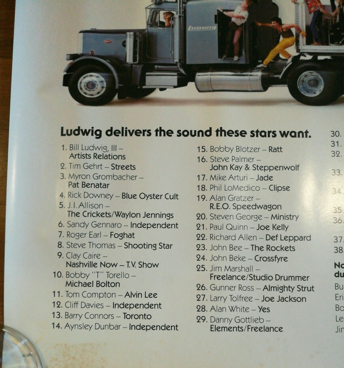 1980s Ludwig Delivers! Advertising Rick Allen Alan Gratzer Alan White ...