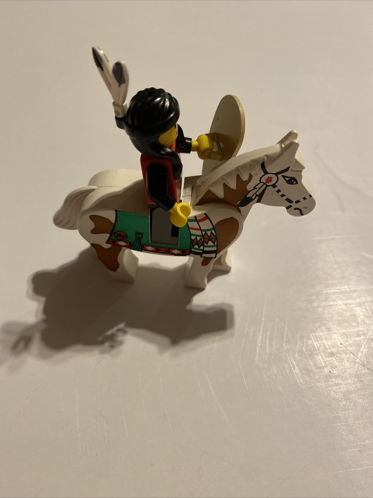 Vintage LEGO Native American Brown and White Paint Horse with ...