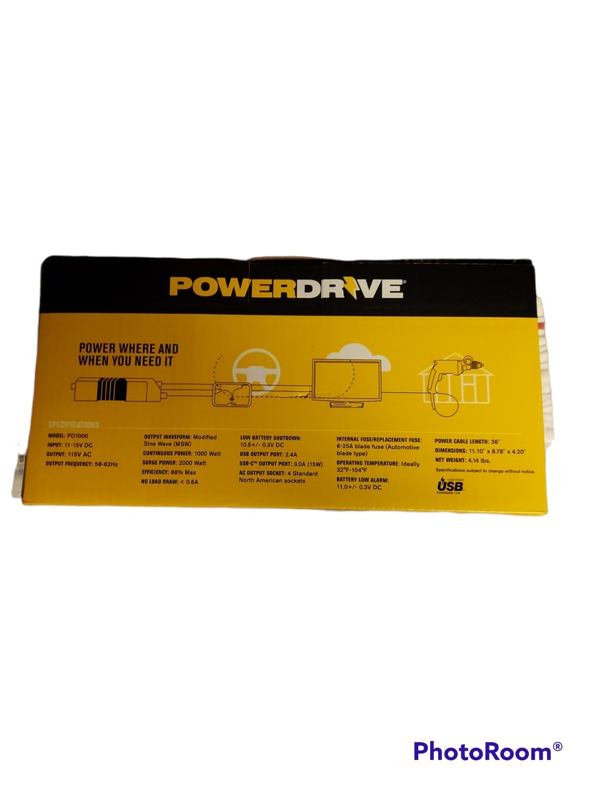 Powerdrive 1000 Watt Power Inverter 4 AC 2 USB App With Bluetooth ...