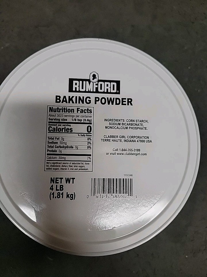 Rumford Baking Powder 4LB Tub Aluminum Free | eBay