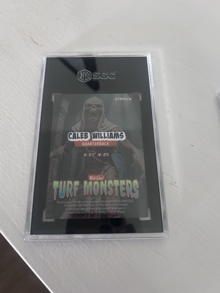 Caleb Williams Rookie Auto 2024 Wild Card Wolf Man 1/1 Turf Monsters ...