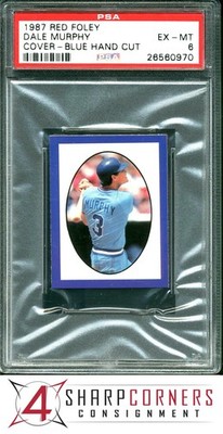 1987 RED FOLEY STICKER BOOK HAND CUT COVER BLUE DALE MURPHY POP 2 PSA 6 ...