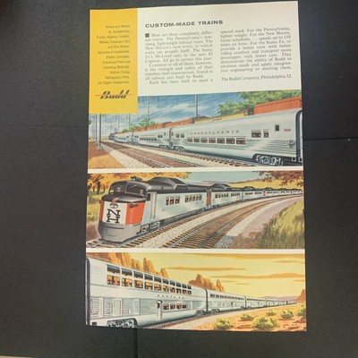 Vintage 1956 Budd Custom Made Trains Ad Advertisement | eBay