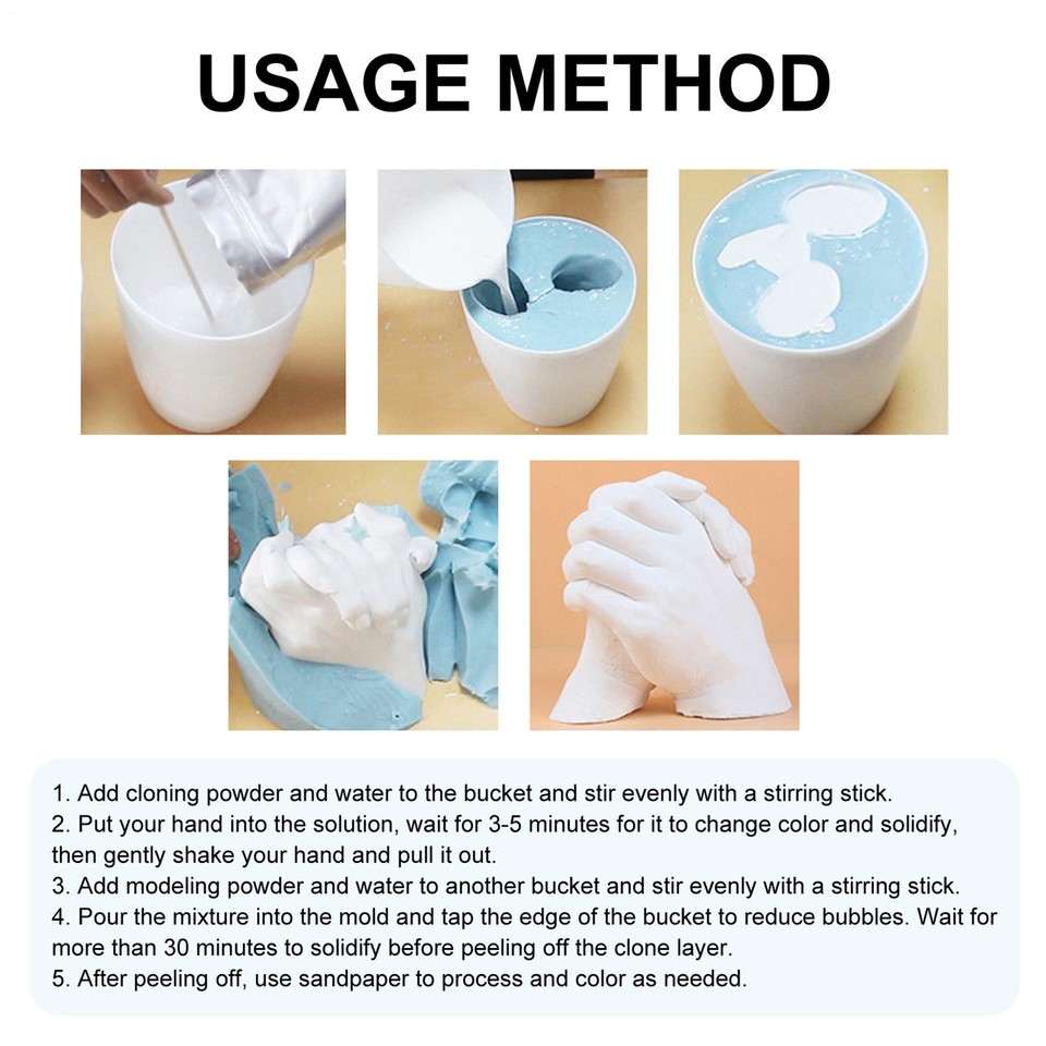 Diy For Love Keepsake Hands Casting Kit Clone Powder Model 3D Hand For ...