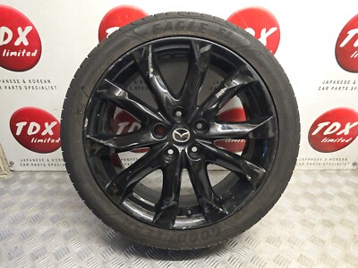 MAZDA 3 BM/BN 18 INCH 2014-2018 BLACK ALLOY WHEEL TORN TYRE 215/45/18 ...