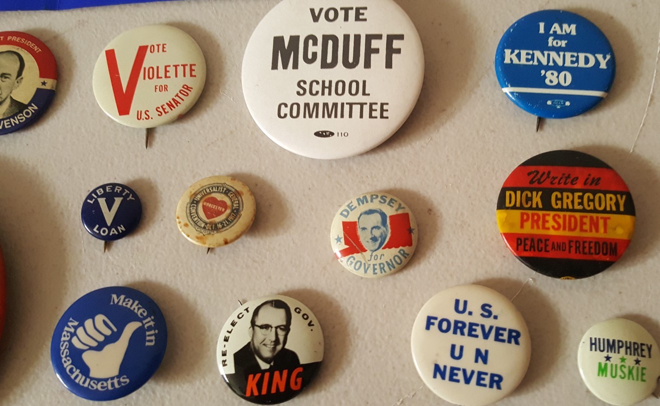 Vintage Lot Political Pins; Wallace,Taft,Kennedy,Adlai Stevensen ...