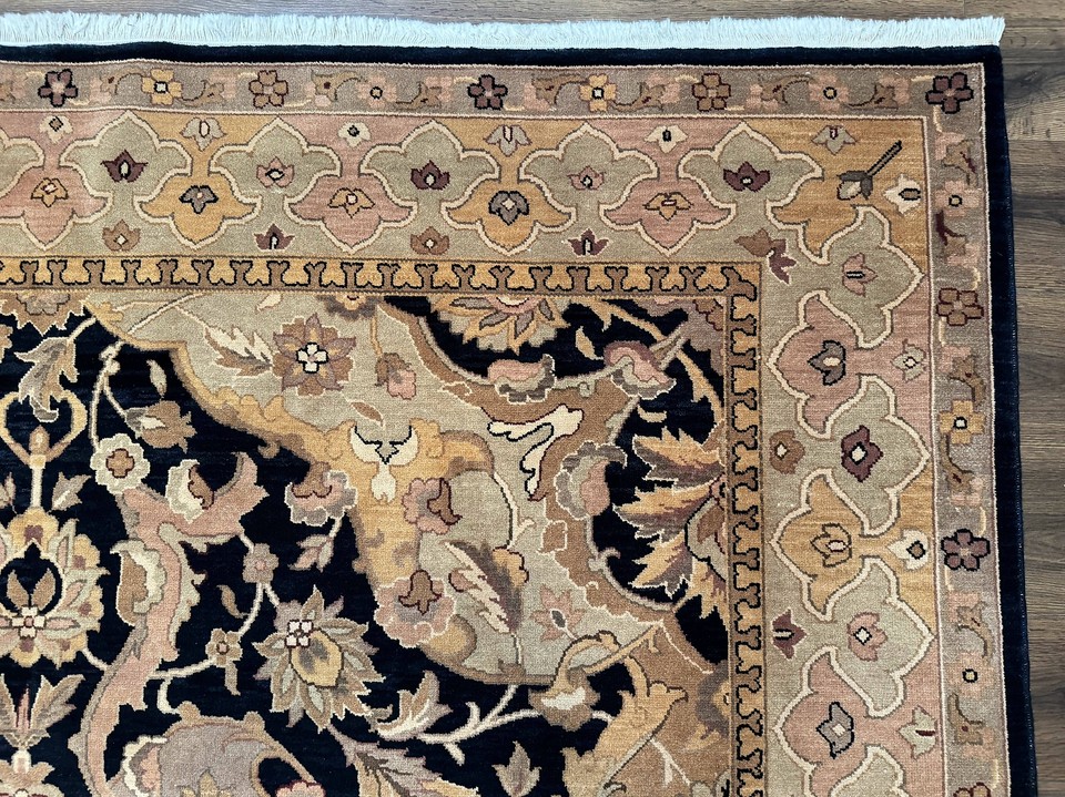 Handmade Wool Rug 8x10, Black & Dark Beige, Nourison, Traditional Rug ...