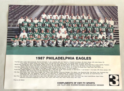 1987 Philadelphia Eagles Football Team Photo KYW-TV Sports 8x10 | eBay