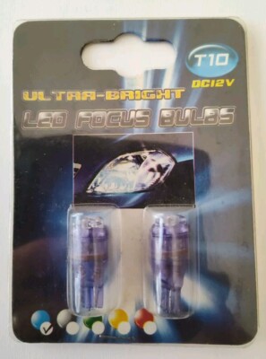 2 Pk T-10 LED Focus Bulbs Blue 12V | eBay