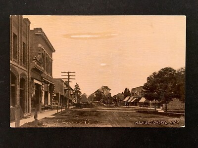 c1911 Onsted, Michigan Downtown Main Street Vintage DB Picture Postcard ...