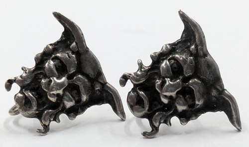 Sterling Silver Devil Demon Mythological Antique Screw Back Earrings 1 ...