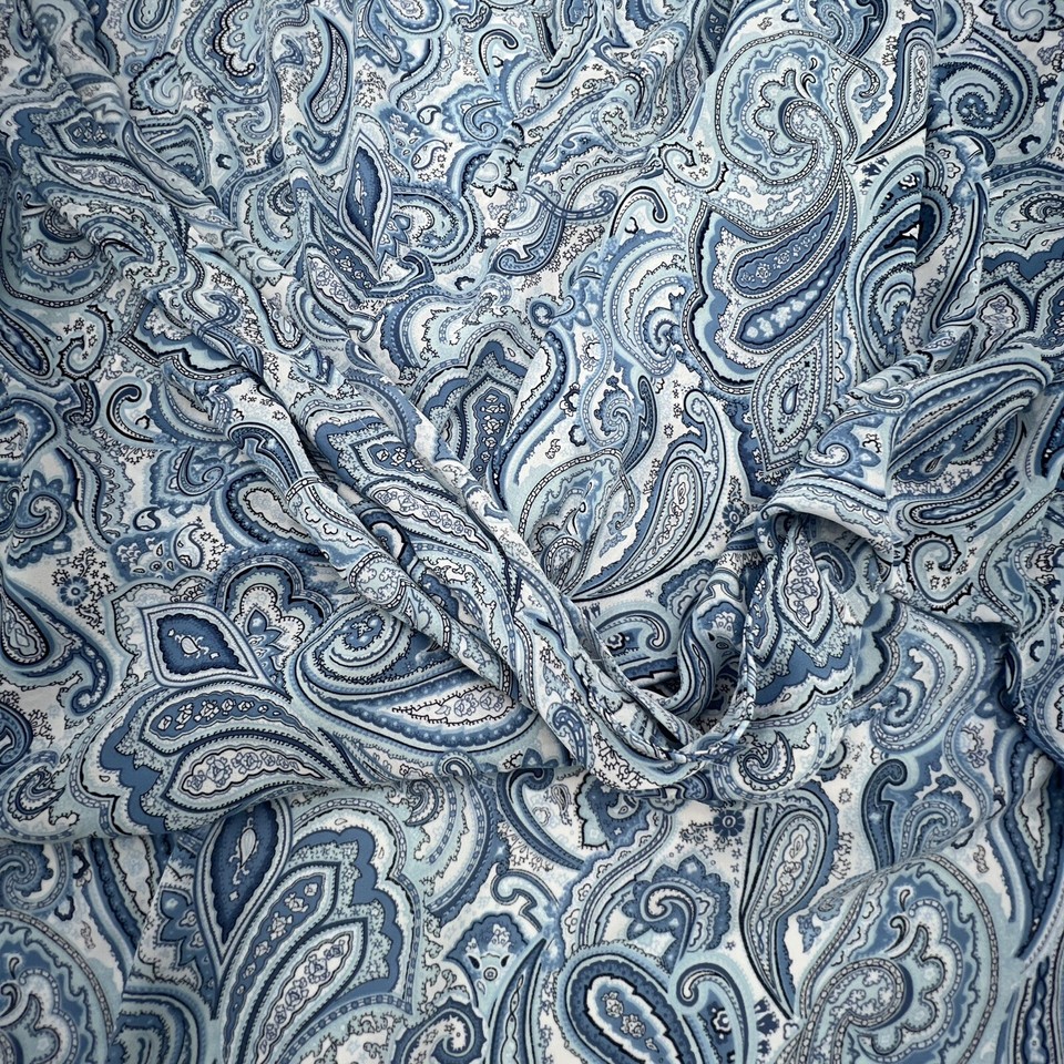 Catherines Plus Size Women’s 1X Blue Paisley Faux Wrap Draped Blouse | eBay