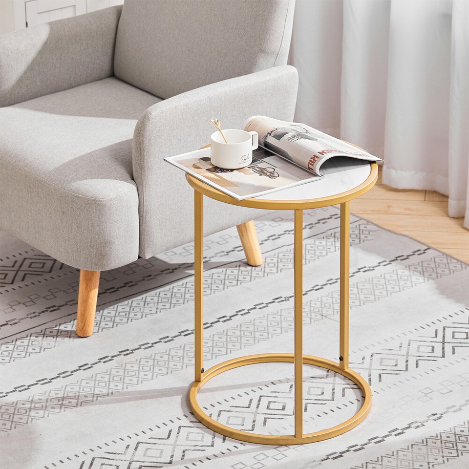 SMALL ROUND COFFEE TABLE TEAPOY SOFA BED SIDE END STAND BEDROOM ...