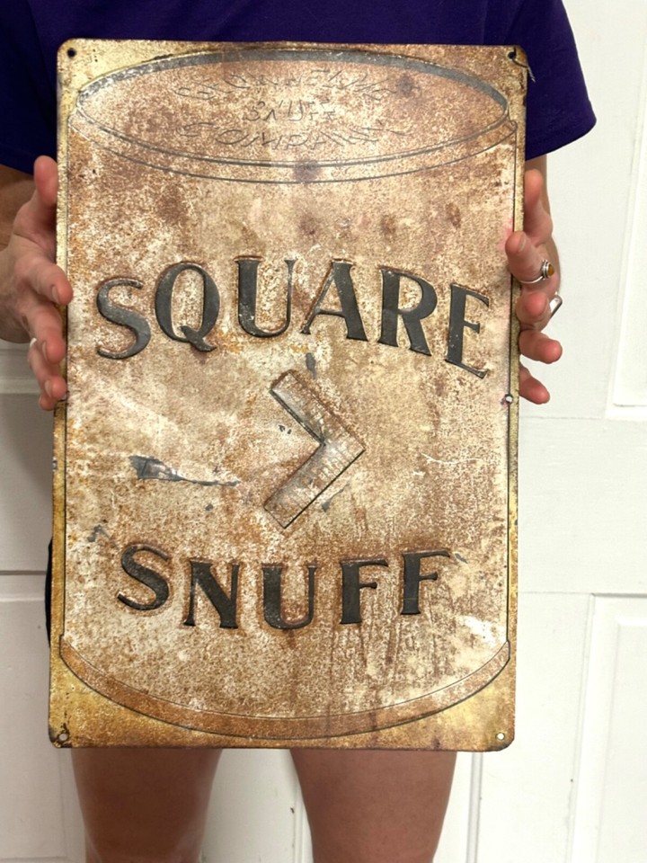 Vtg Embossed Square Snuff Advertising Sign Mason Tobacco Cigar ...