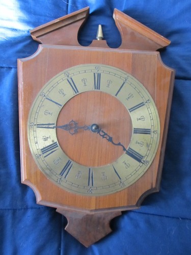 Solid walnut wall clock, good working order | eBay