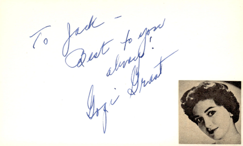 Gogi Grant Signed Auto 3x5 Index Card Wayward Wind | eBay