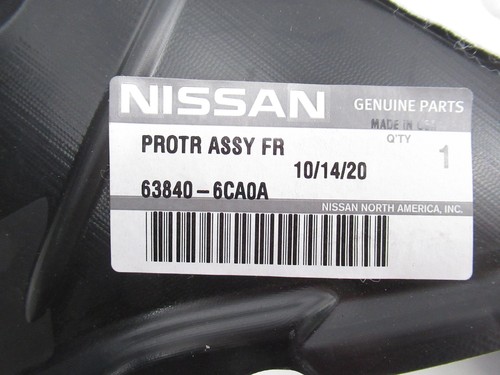 Genuine OEM Nissan 63840-6CA0A Passenger Front Fender Liner 2019-2022 ...