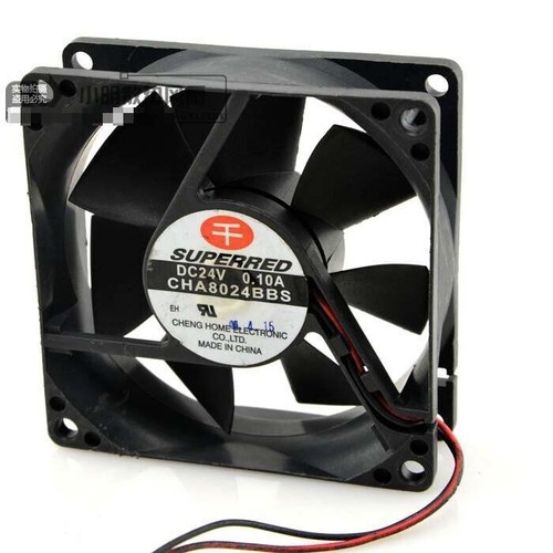 SUPERRED CHA8024BBS 24V 0.10A 8CM 8025 2-wire chassis cooling fan #WD9 ...