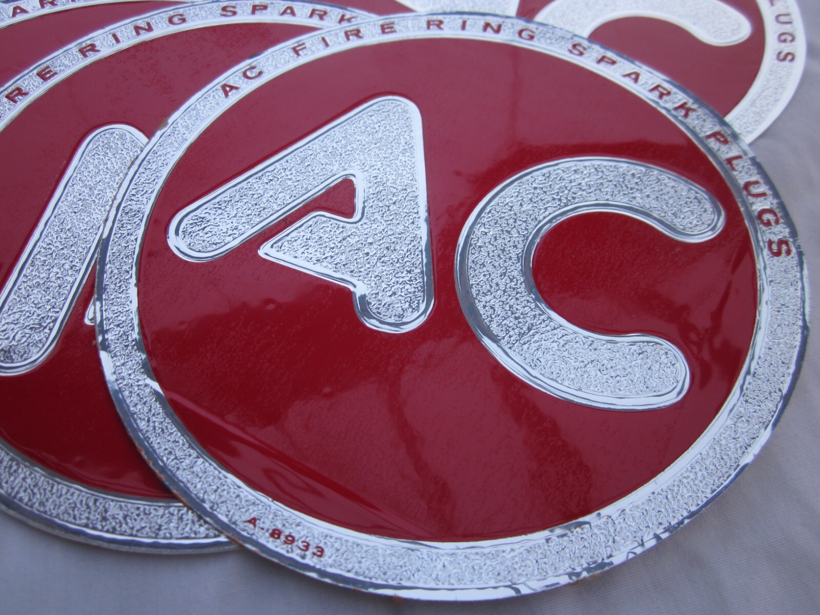 Lot of 7 NOS vintage 1970's AC Delco Spark Plugs racing decals 5 1/2 ...